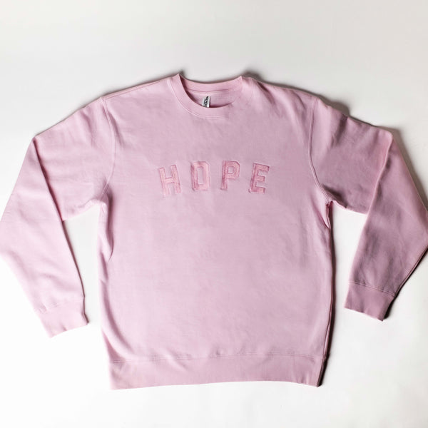 Pink Embroidered Hope Sweatshirt - Hope Heals Shop